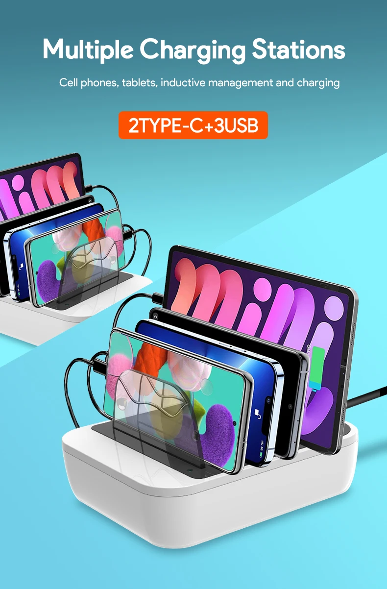 Wholesale Multi-port Baffle Usb Charging Station Usb Fast Charger Stand ...