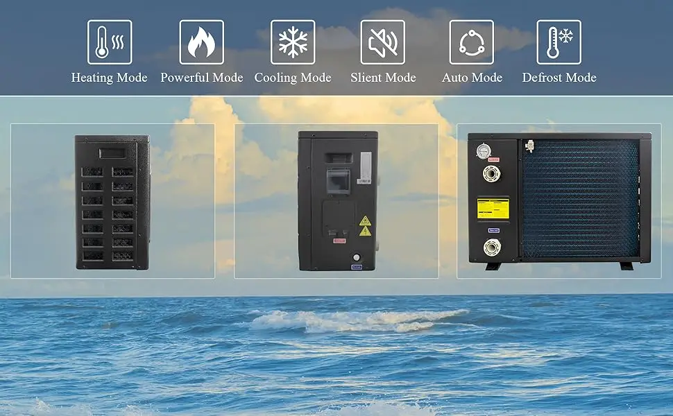R32 Inverter Electric Spa Pool Heater WiFi Smart Control 13kW/21kW Air ...