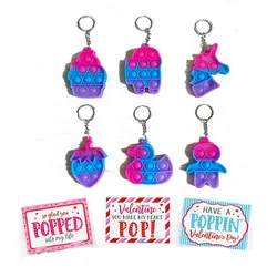 New Push Bubbles Valentine's Day Gifts Pop Heart Keyring Couple Lovers ...
