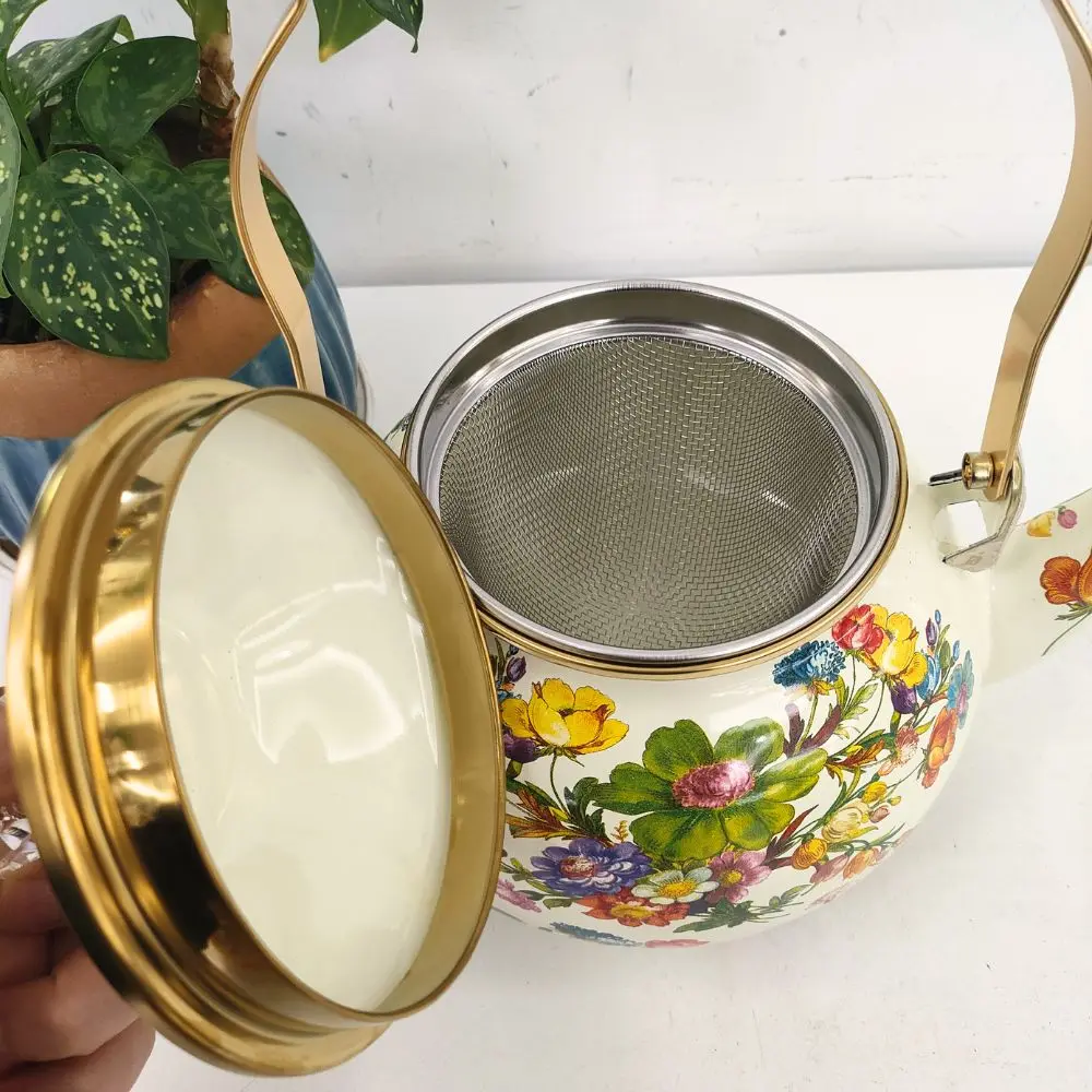 2.5 Litre Enamel Casserole Tea Pot American Type Luxury Delicacy ...