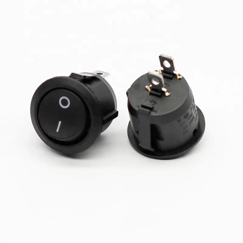 Round Rocker Switch with Red Lamp Power Switch - 10A