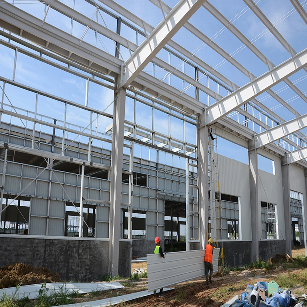 Light Weight Prefabricated Steel Structure Warehouse Pre-engineered Structural Steel Building ...
