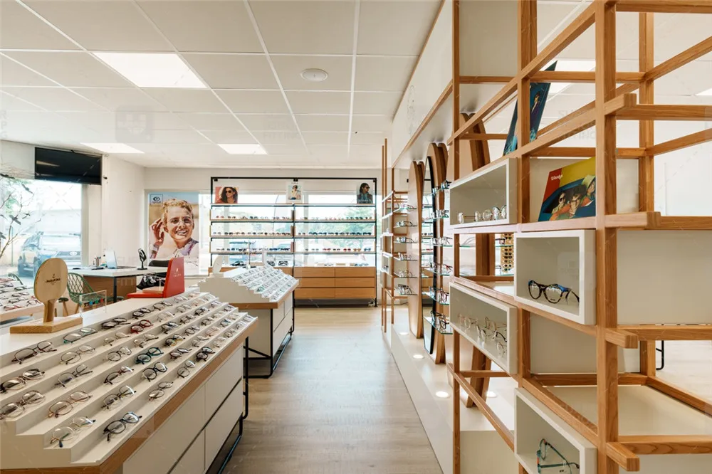 Fashion Optical Shop Interior Design Decoration Custom Wooden Sunglass ...