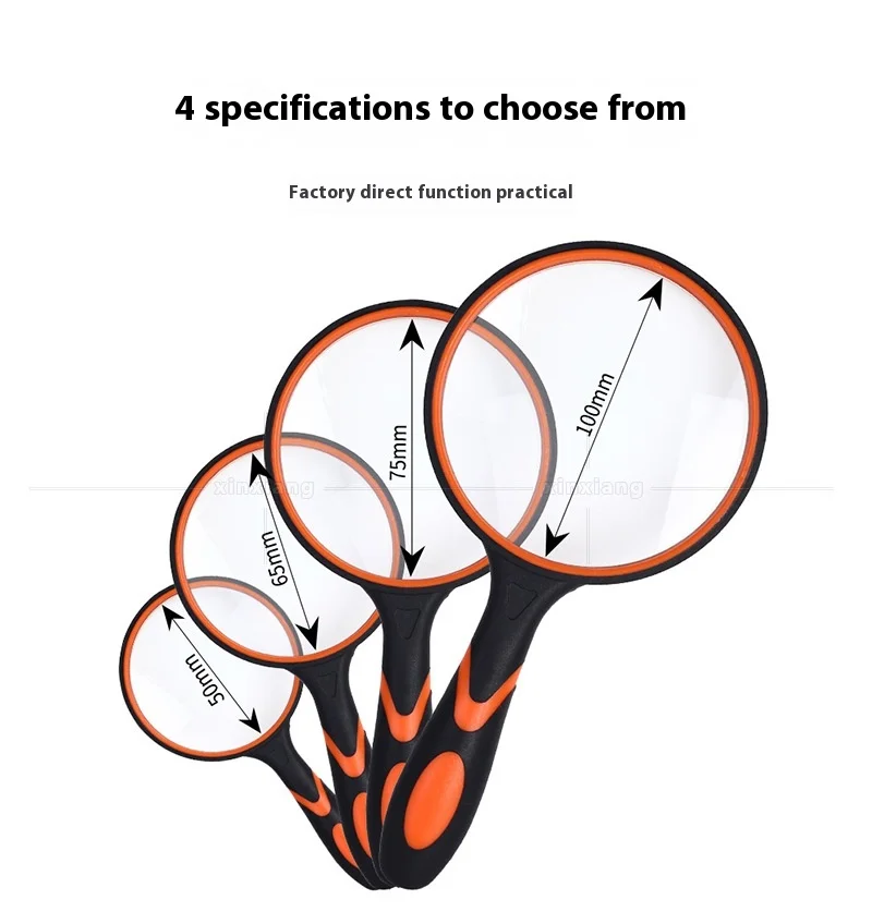 RS Handheld 5x 10x Plexiglass Mini Magnifier Transparent Anti-Fall ...