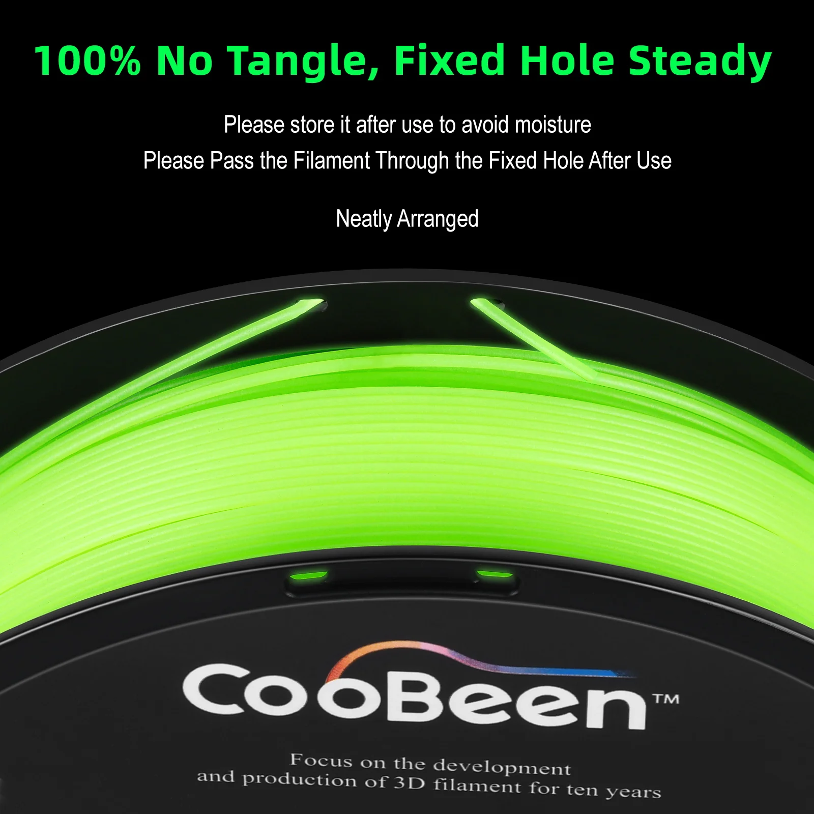 COOBEEN 3D Filament PLA - Glowing Colors for FDM Printers