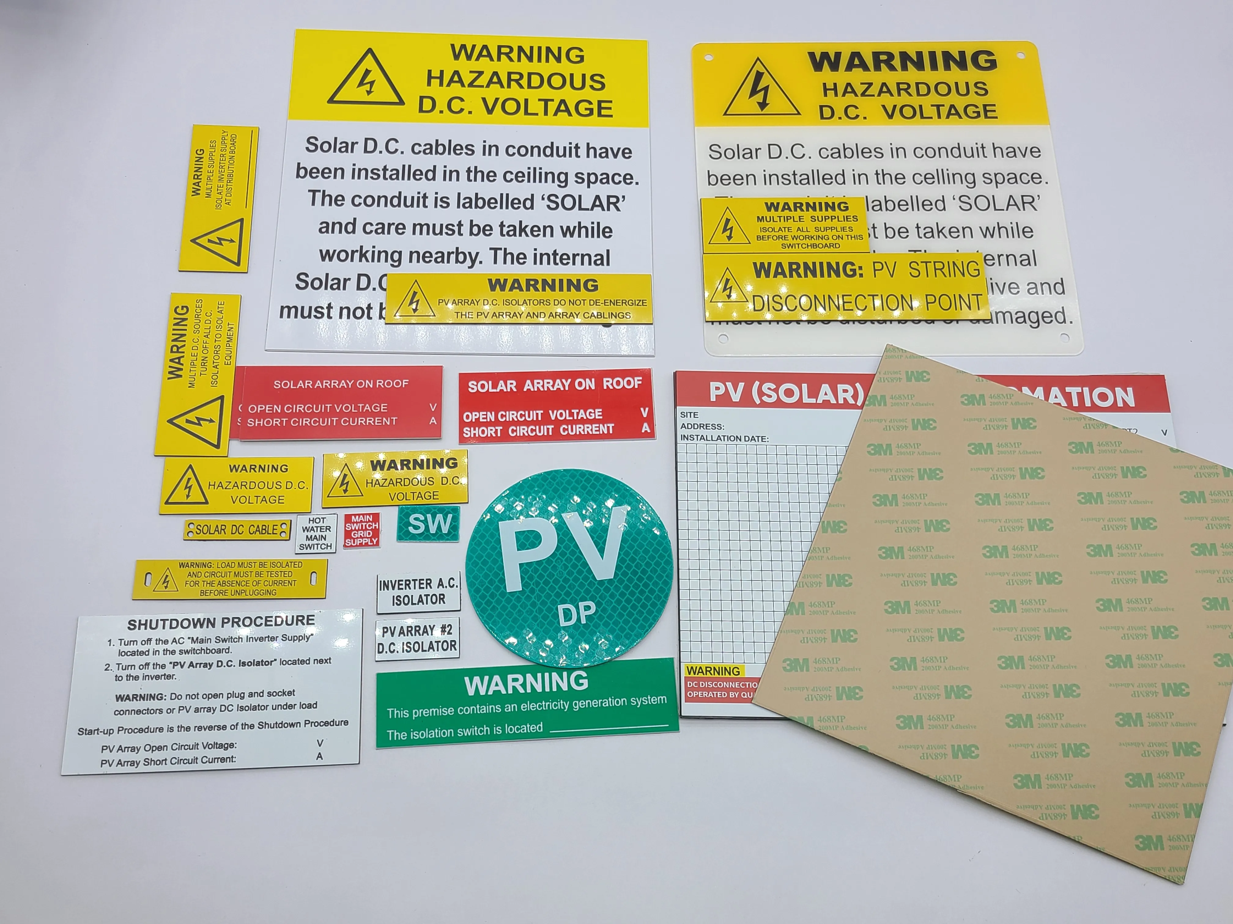Grid Label Kit Photovoltaic Solar Panel System Warning Sign Label ...
