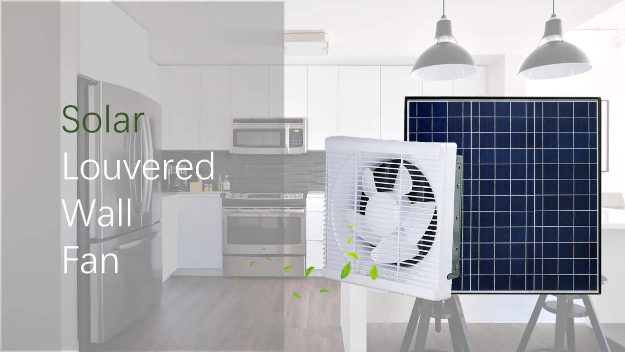 12" 40w 24 Hours Solar Dc Fan With Adapter Wall Mounted Extract Vent ...