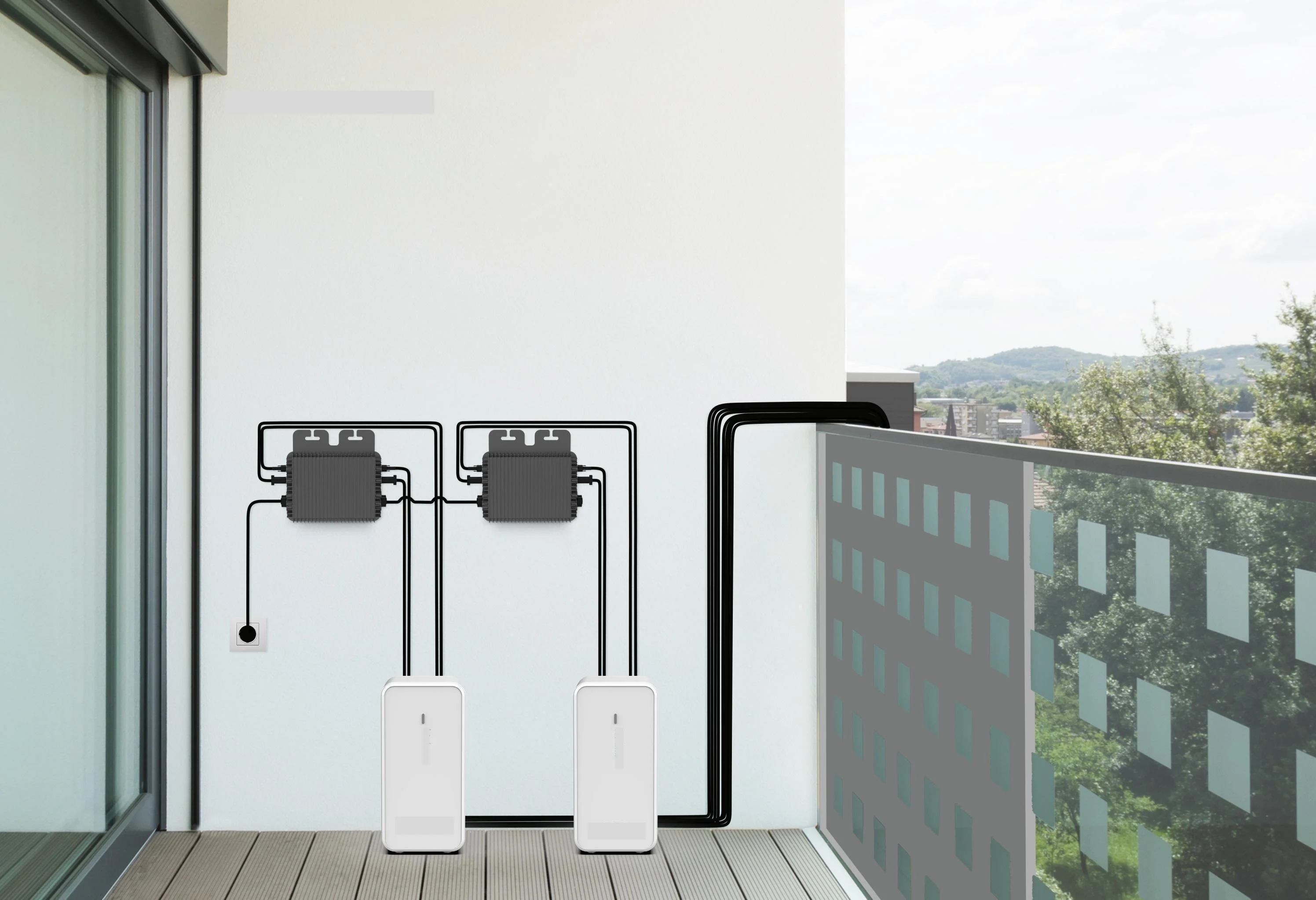 German Stock Balcony Solar 2.2KW Battery Hybrid System