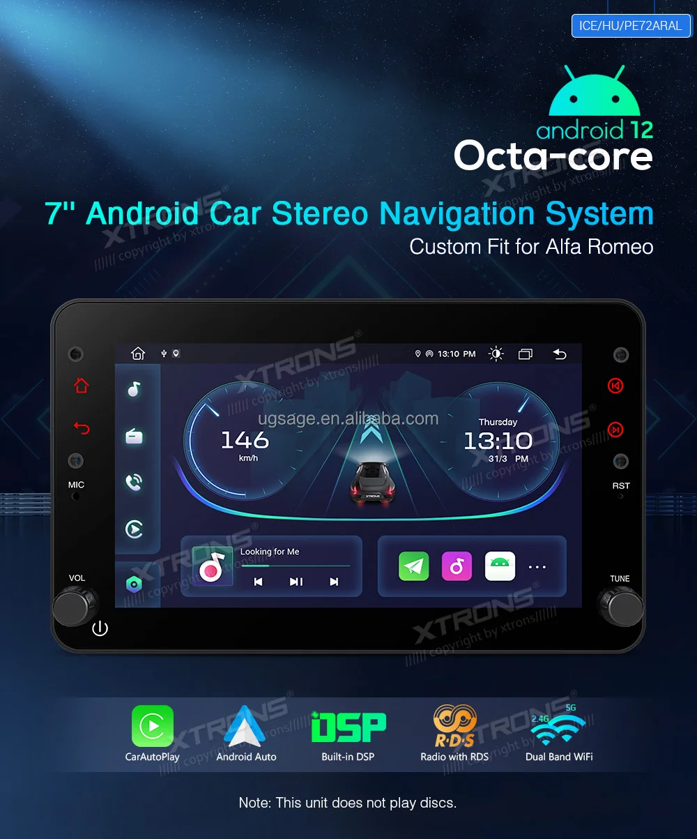 Xtrons 7 Inch Touch Screen 1din Android 12 Car Dvd Player For Alfa ...