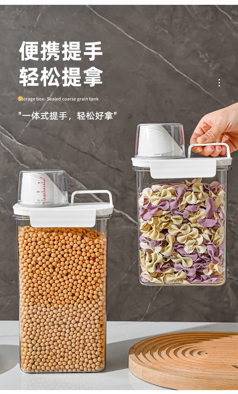 Grain Transparent Tank Rice Barrel Eco Friendly Plastic Bulk Food ...