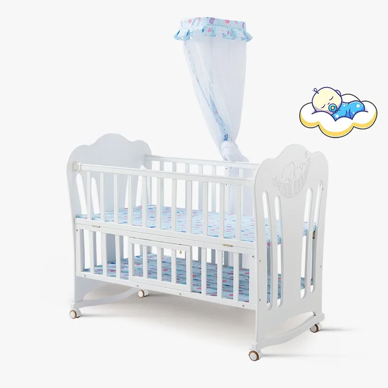 Natural Color Portable Bed Side Crib Wooden Baby Cribs Custom Panel Kid ...