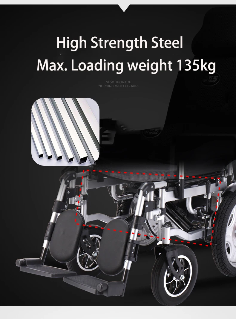 Remote Control Device Reclining Electric Wheelchair With High Backrest And Lying Flat Chair With ...