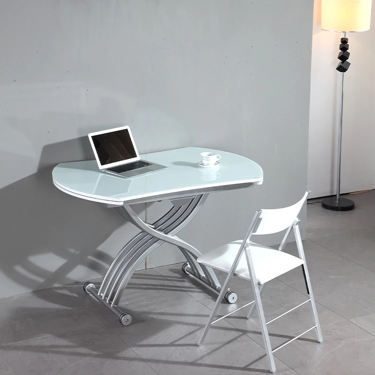 Modern Home Furniture - Rotate Expand Lift Glass Table