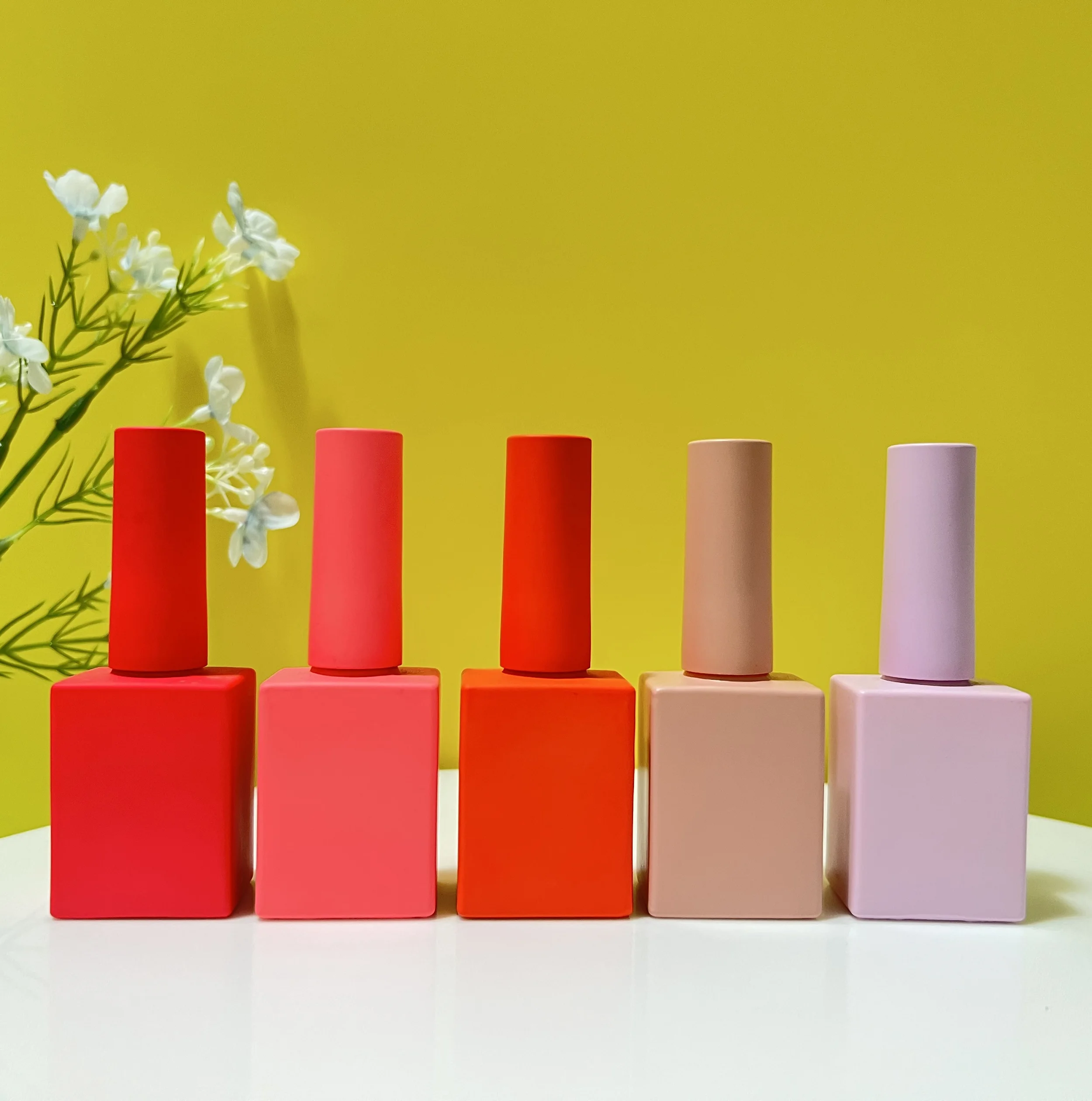 15ml Custom Color Logo Artwork Printing Empty Square Uv Proof Gel Glass ...