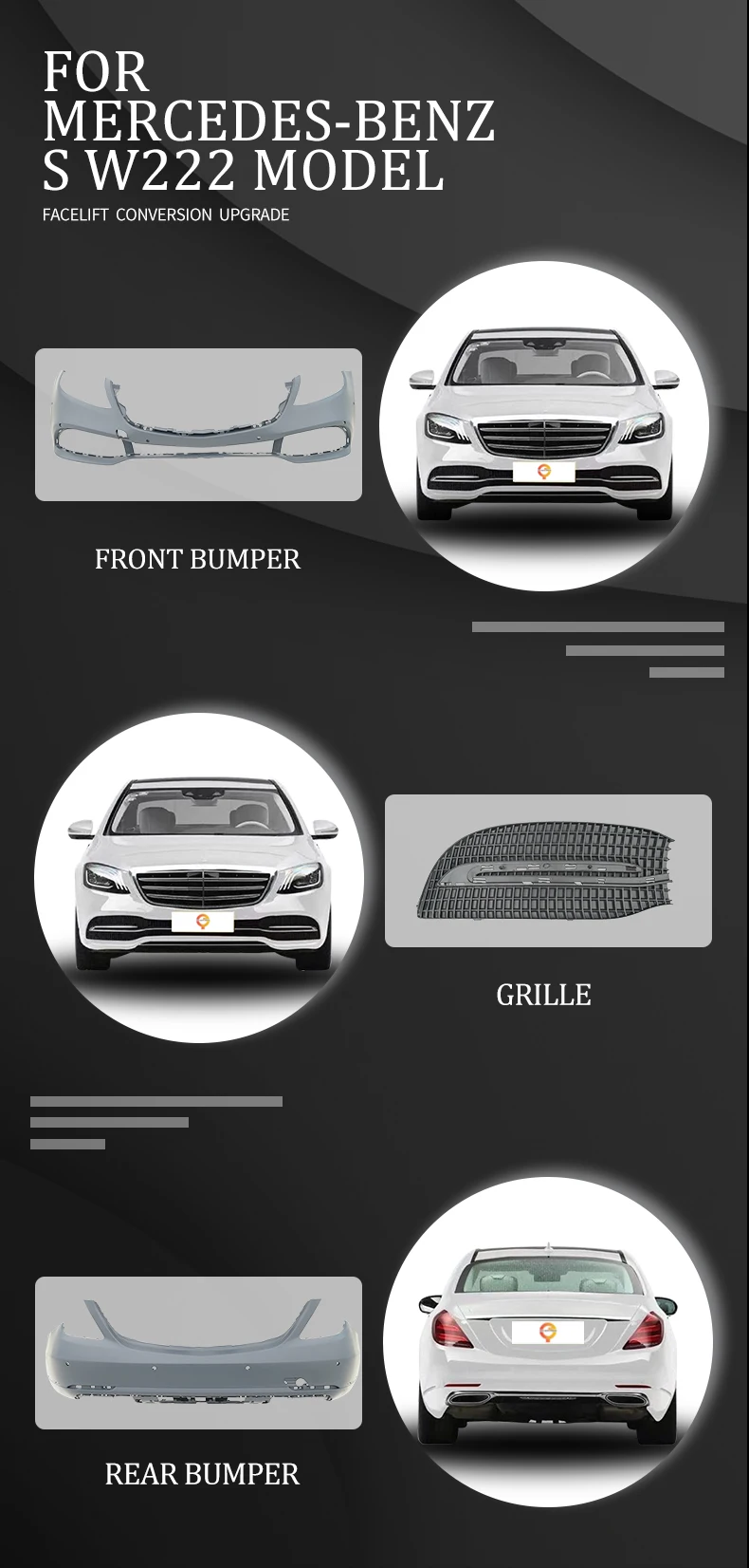 Mercedes S Class W222 Body Kit for Mercedes-benz Year 2018-2021 ...