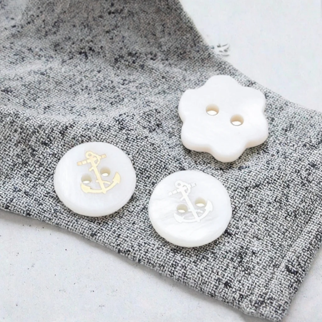 Classic Navy Style 2-Hole Round Shell Buttons 12.5mm-15mm Eco-Friendly ...