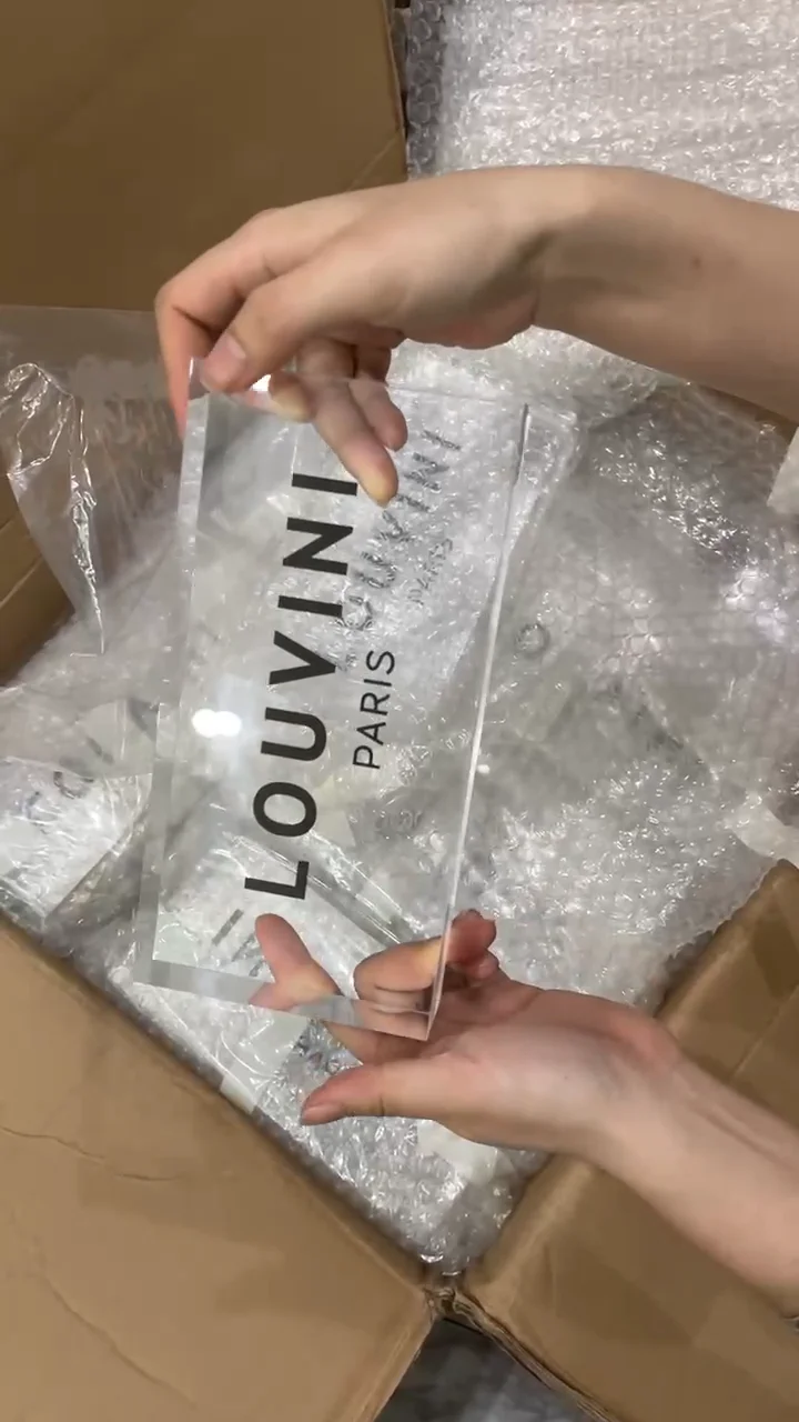 Office Desk Name Plate Printed Clear Acrylic Display Print Engraved ...