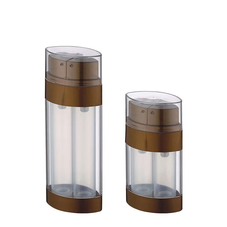 Dual Chamber Airless Pump Bottle PET Plastic Screw Cap Dual Cosmetic ...