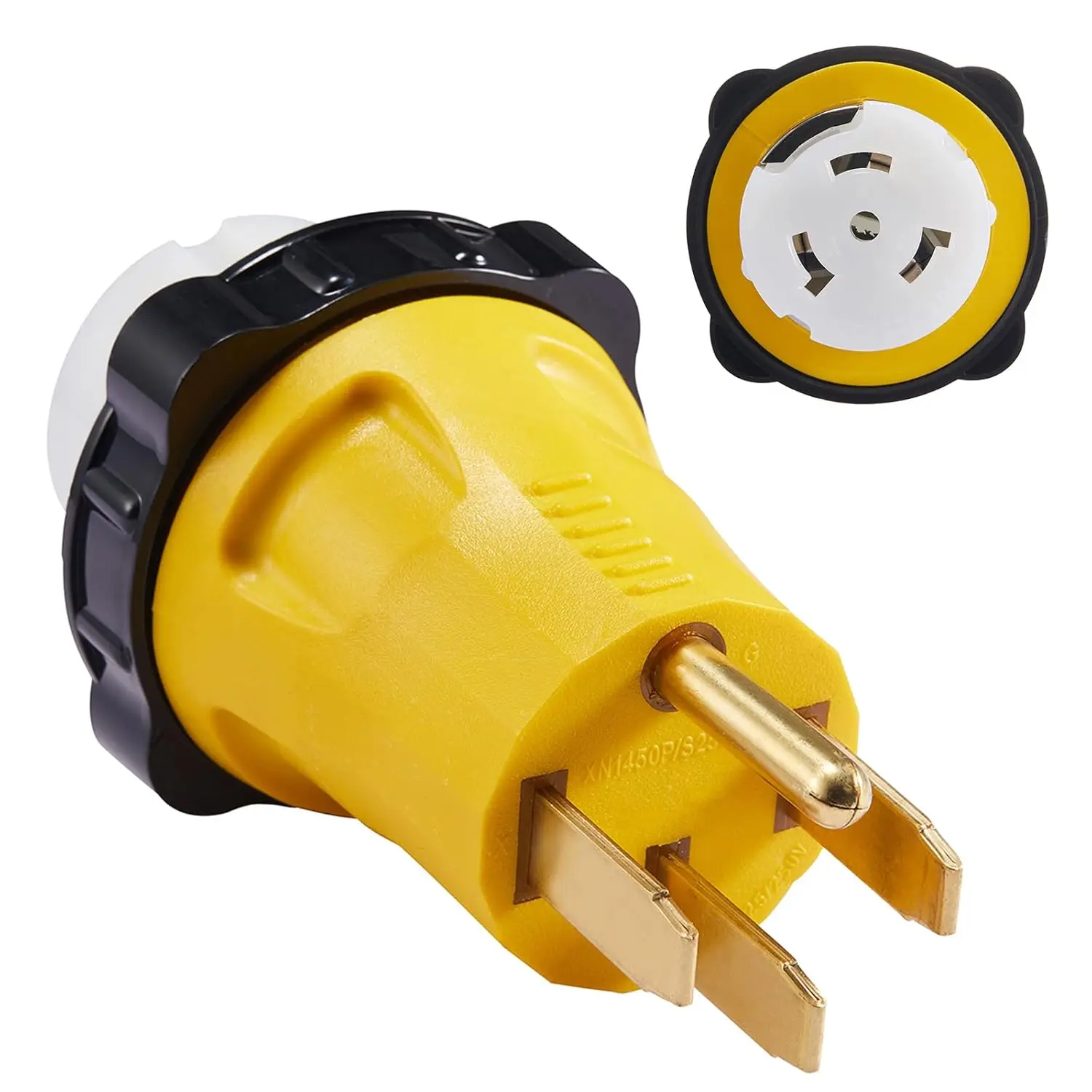 4 Prong Twist Lock Male to Female Outlet Receptacle NEMA L14-50P to SS2 ...