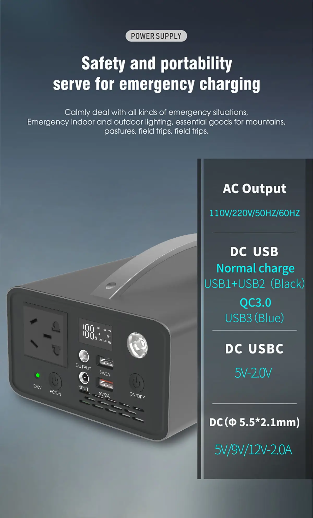 Outdoor Power Emergency Energy Storage Portable Mobile Power 300w For ...