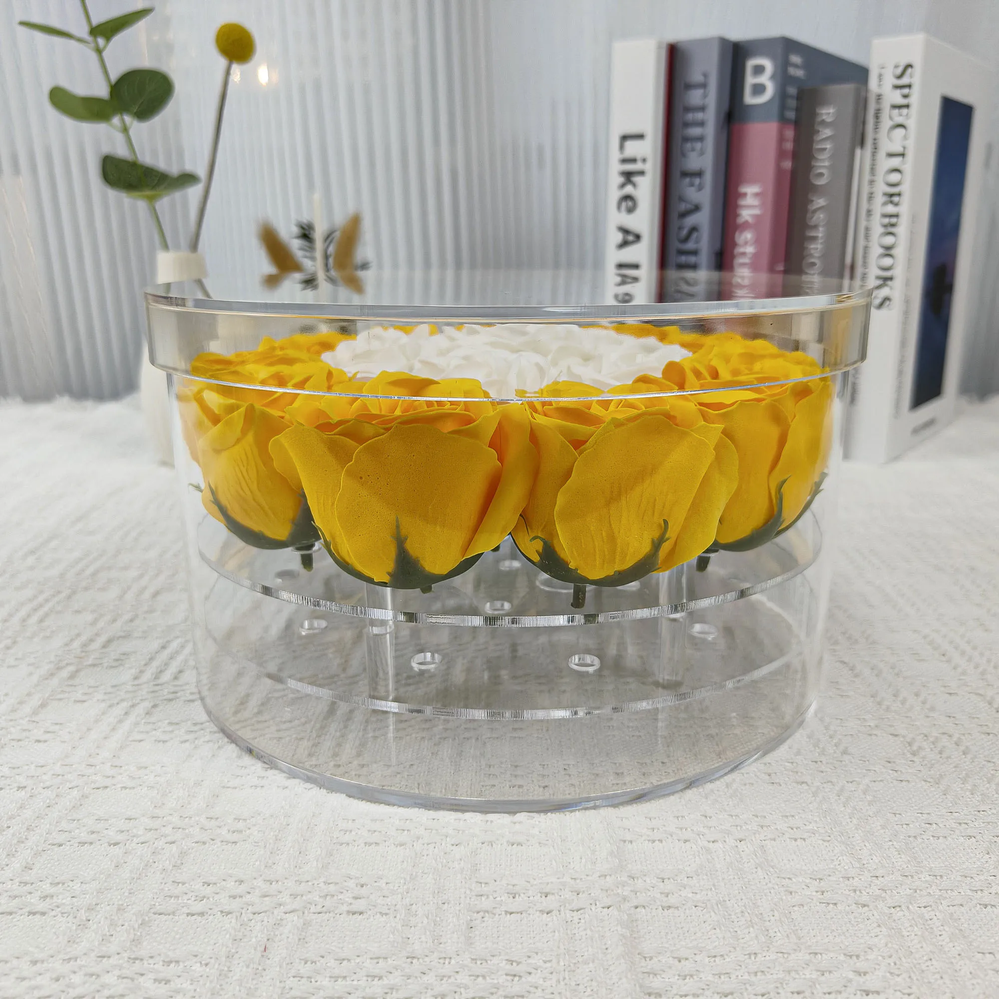 Wholesale Custom Logo Round Acrylic Flower Gift Box With Eternal ...