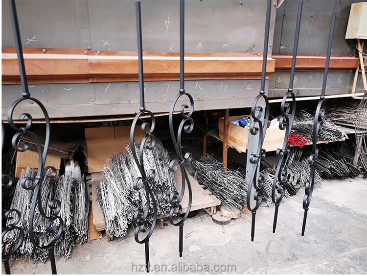 Stair Railing Scroll Baluster - Wrought Iron Forged S