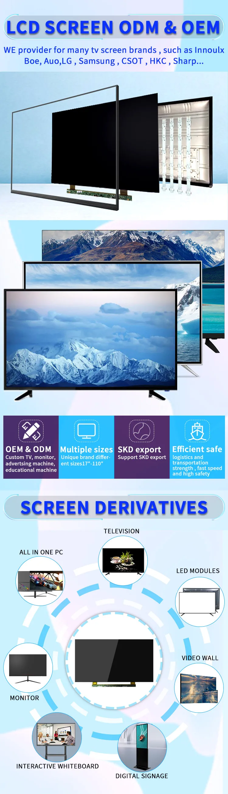 Open Cell 43 Inch Smart Tv 4k Spare Part Panel Lcd Display Screen ...