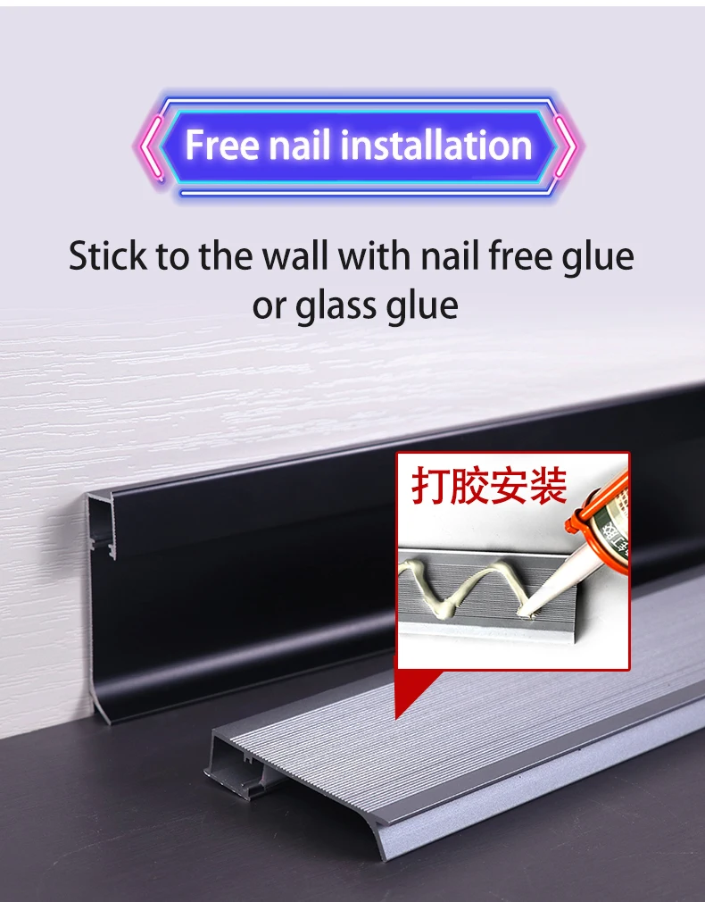 Aluminium Led Skirting Lights Profile For Wall/invisible Skirting Board ...