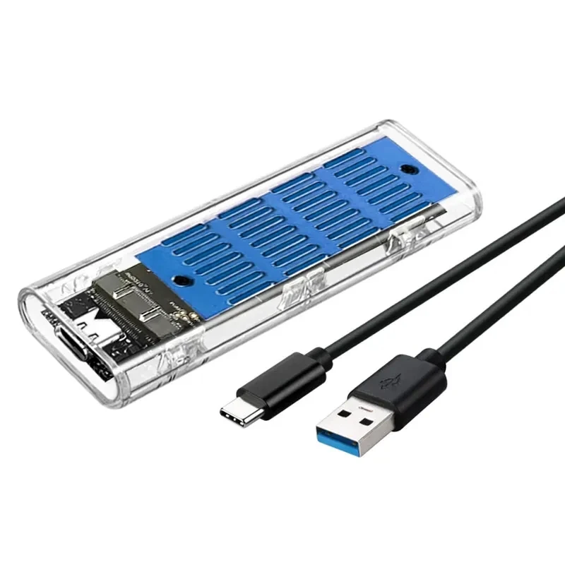 USB3.1 Gen2 Type-C Case 10Gbps Transparent M.2 NVMe SSD Enclosure SATA ...