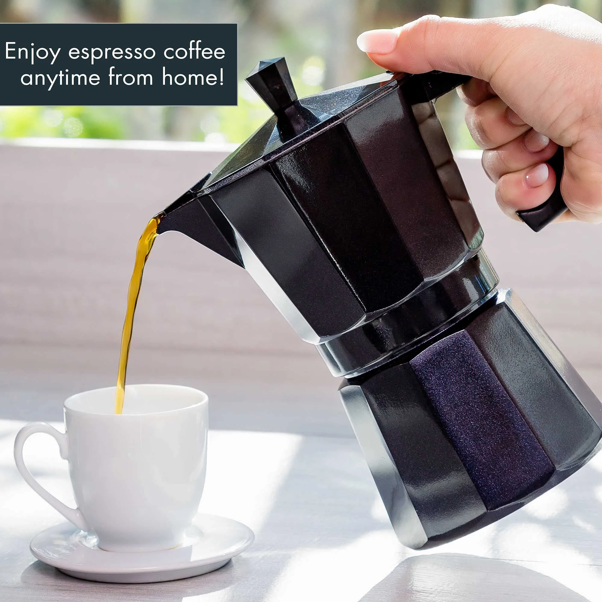 Aluminium Stovetop Hand Make Moca Mocha Pot Espresso Coffee Maker ...