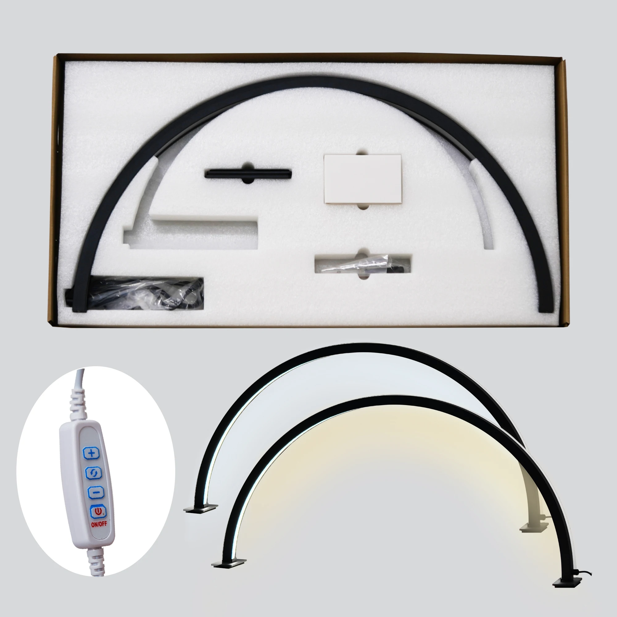 48w Stepless Adjustment Nail Arc Lamp Table Half Moon Light For Nail ...