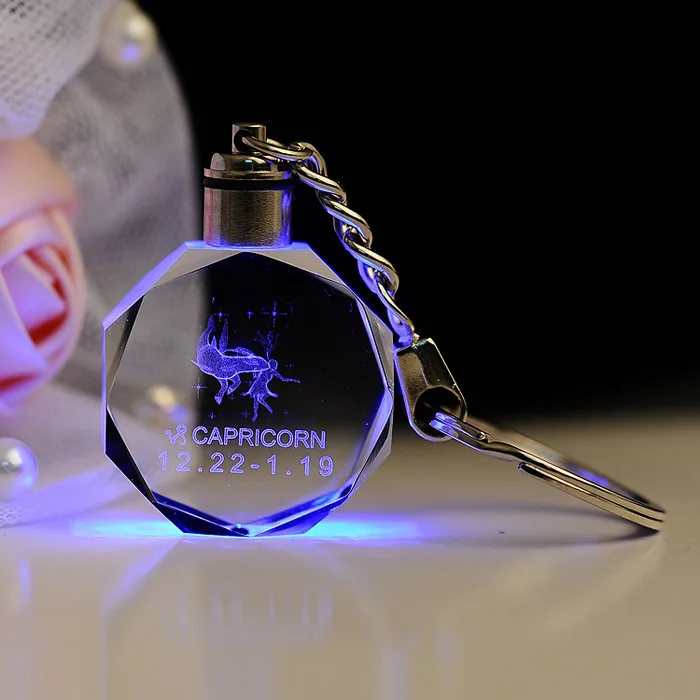 12 Constellation 3D Laser Crystal Key Ring - MH-YS0363