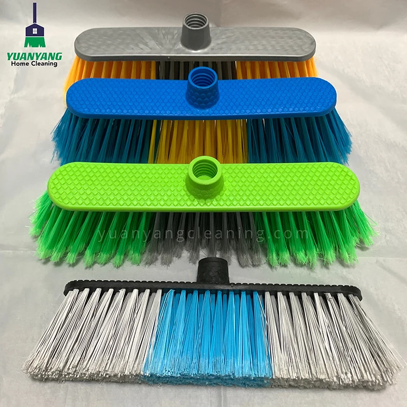 Outdoor Plastic Eucalyptus Hard Brush Broom Handles Industrial Push ...