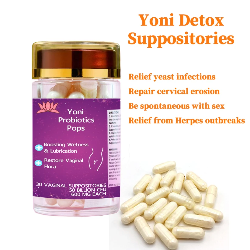 Hot Selling Organic Yoni Pops Boric Acid Capsules Natural Vaginal Detox ...