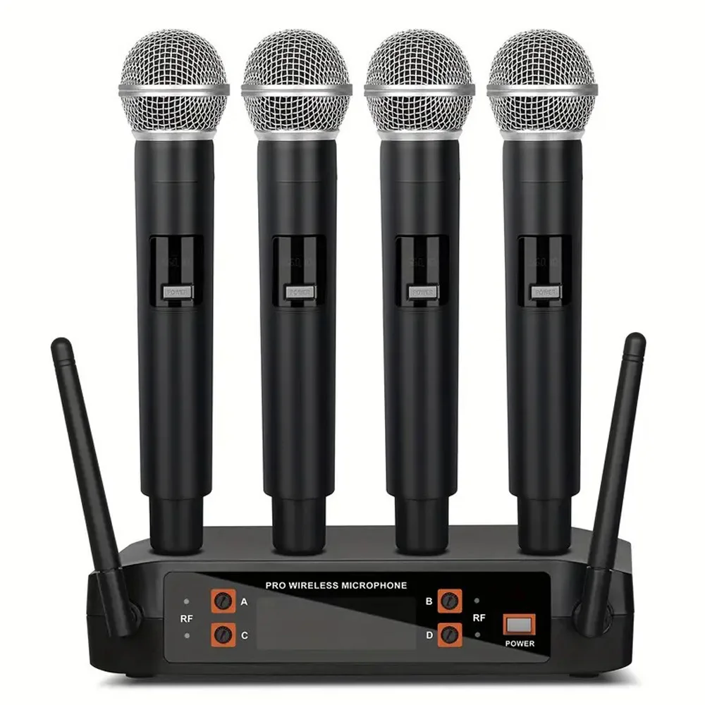 4 Channel Wireless Microphone System - High Quality Audio