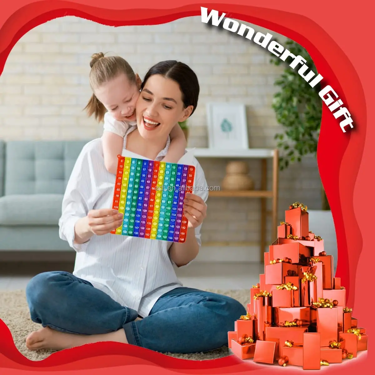 Push Pop Fidget Toy Bubble It Helps To Pop And Learn Multiplication ...