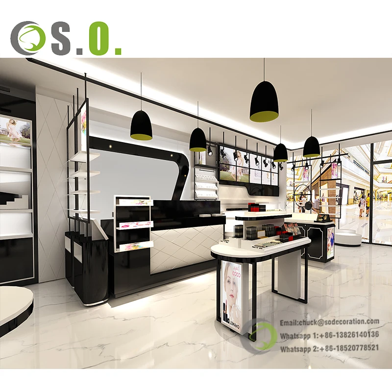 Shop Counter Design For Cosmetic And Cosmetic Wall Showcase Cosmetic ...