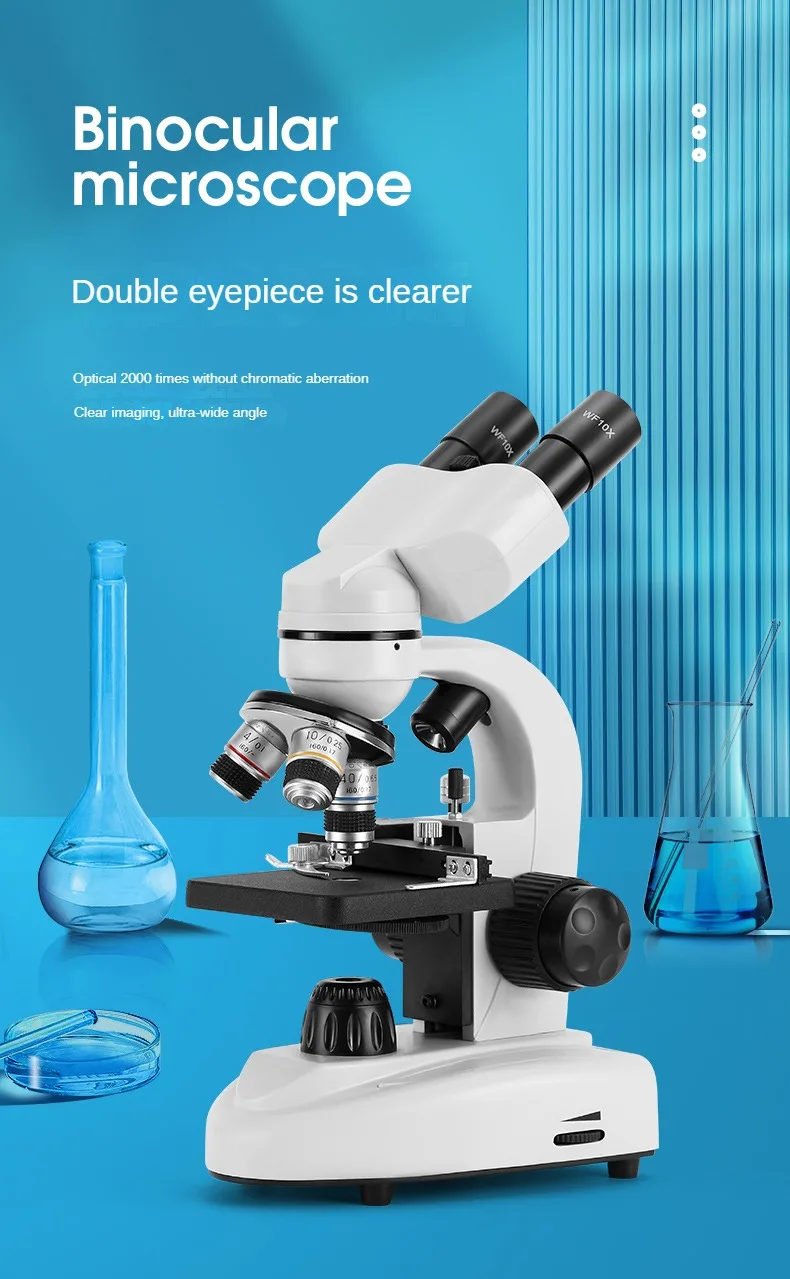 40X-5000X Microscope Binoculaire - High Resolution Lab Equipment