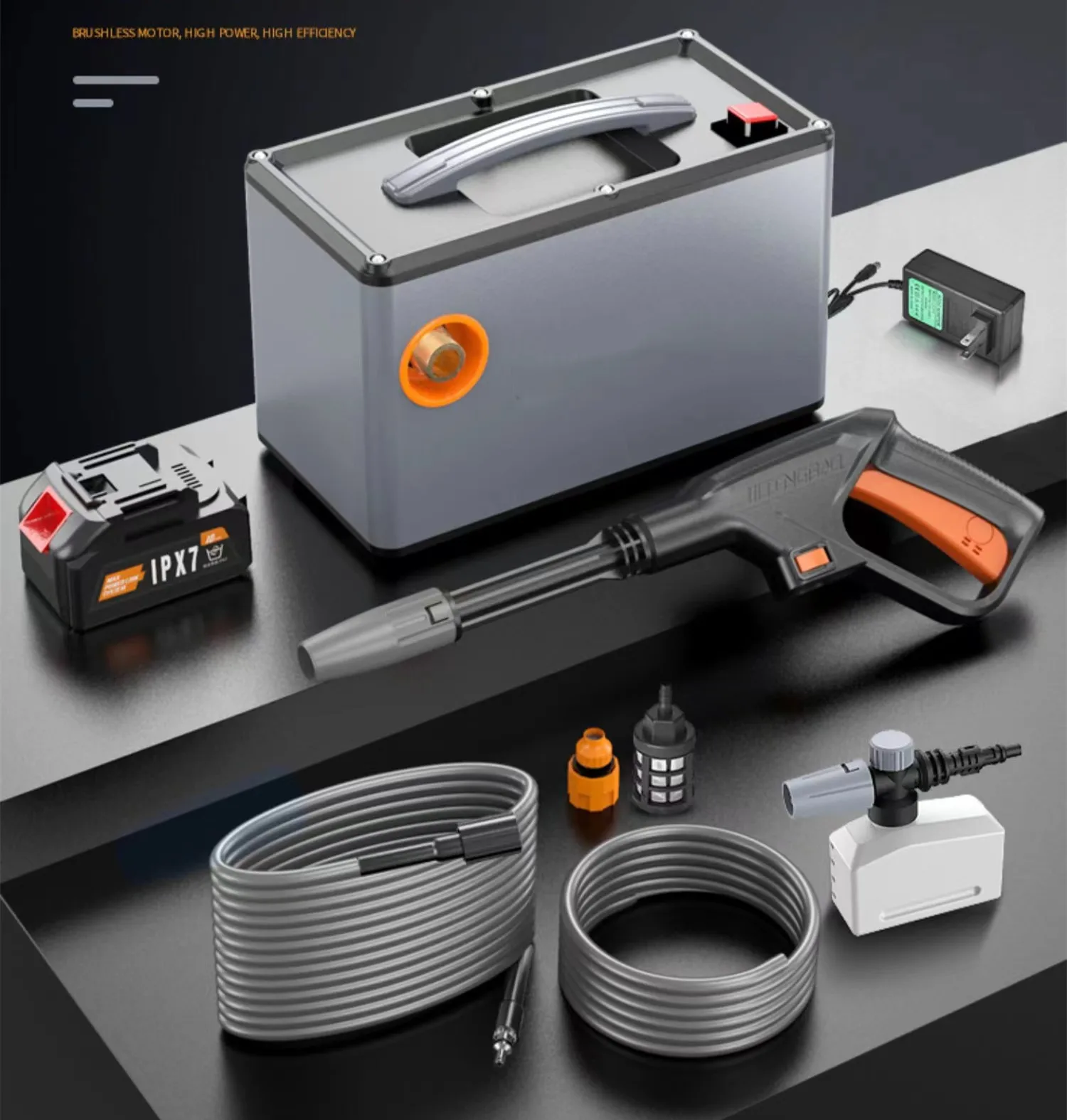 Portable Lithium Battery Car Washing Machine - High Pressure