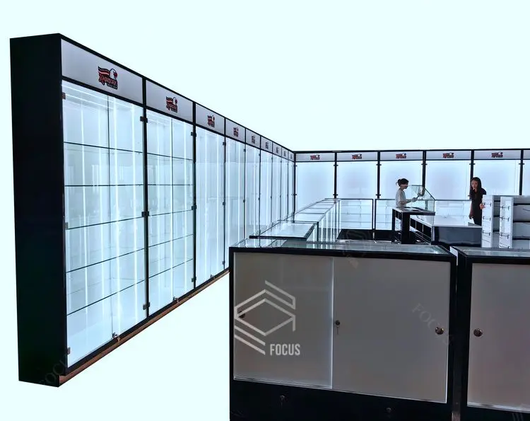 Luxury Store Display Showcase Glass Lockable Retail Cabinet Display ...