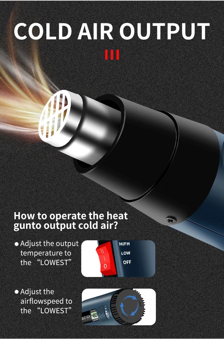 2000W Heat Gun - Fast Heating with Adjustable Temperature