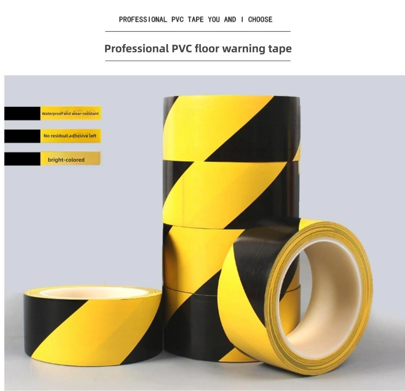 Social Distance Red White Yellow Black Tape - PVC Floor Marking