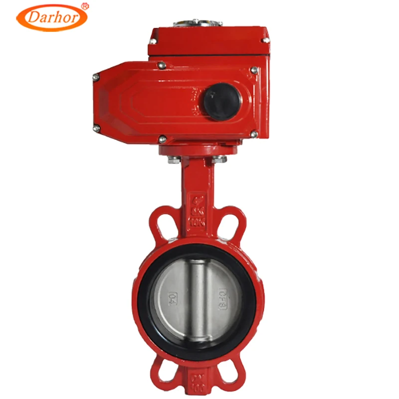 wafer connection 220V 24V Motorized SS304 SS316 Stainless Steel ...