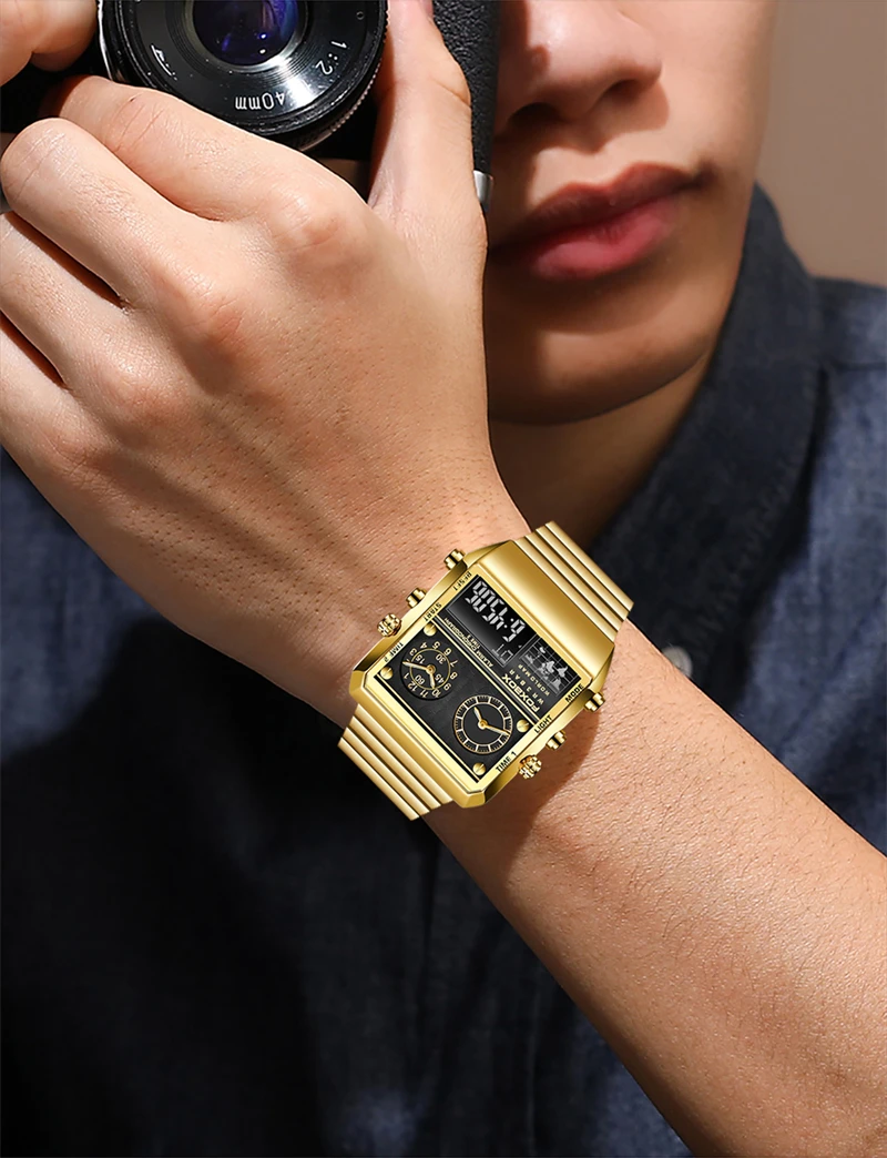 Lige Foxbox 0011 Luxury Sport Men's Watch - Waterproof Dual Display ...