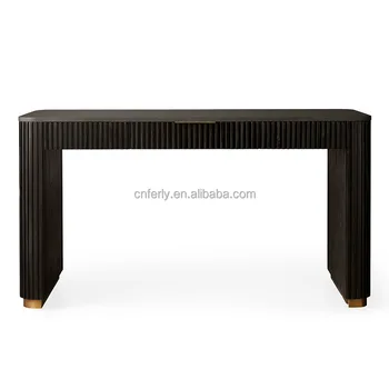Fluted Modern Black Wood Console Tables Living Room Furniture - Buy ...