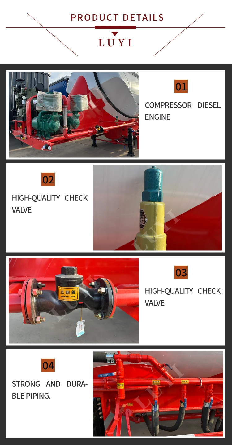 45Ton 3 Axles 27600 Liters Dry and Bulk Cement Powder Fly Ash Material ...