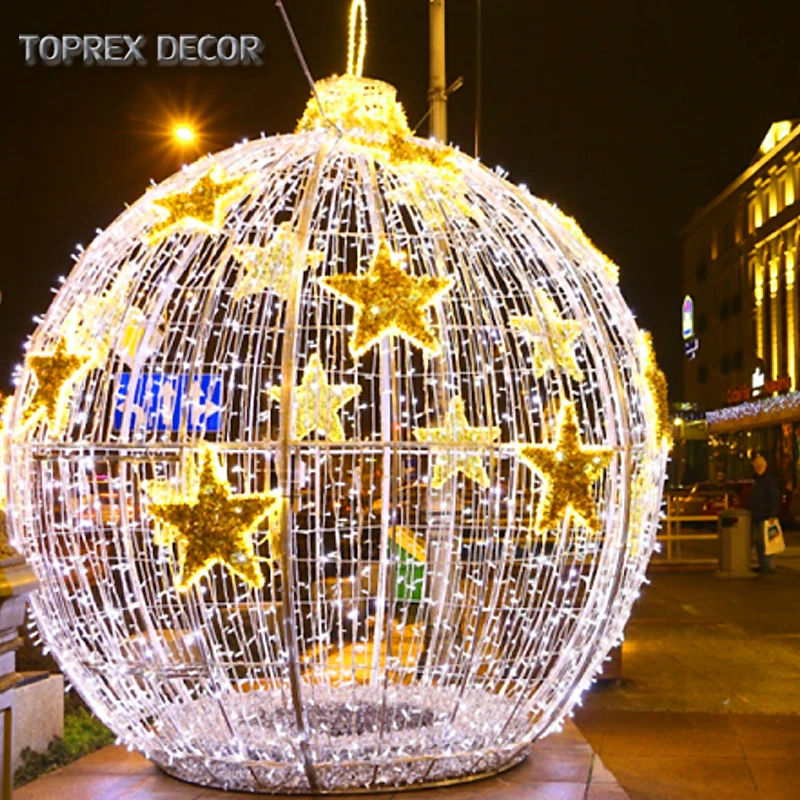Multicolor Custom 3D Waterproof Street Giant Ball Led Motif Holiday ...