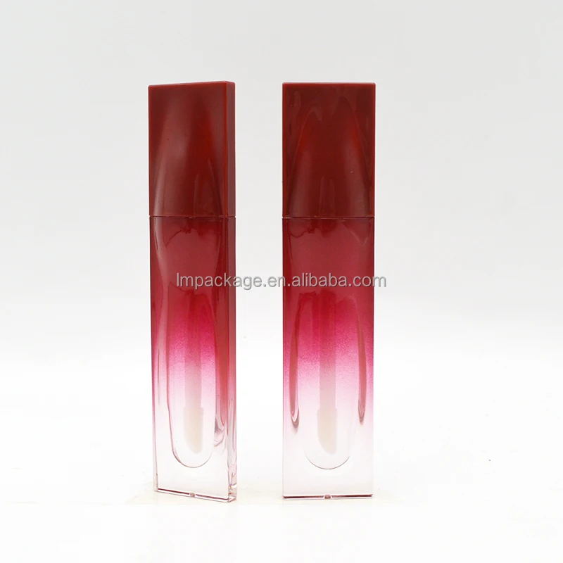 Red Clear Empty 2ml Flat Lip Gloss Tube - Unique Lip Tint Packaging