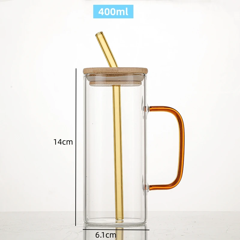 Custom Drinking Glasses Fashion Water Cups 400ml Borosilicate Glass Cup ...