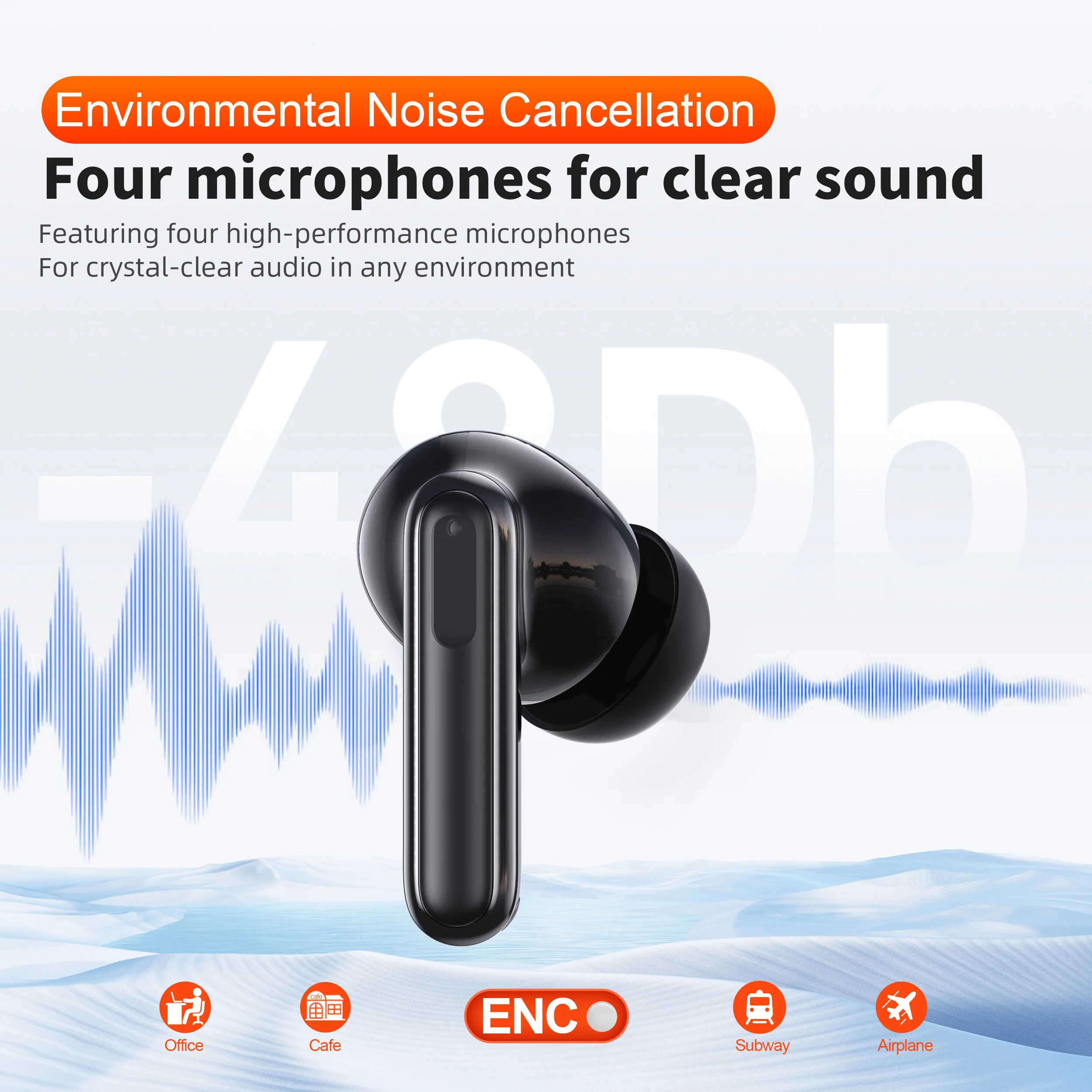 QERE E50 TWS Headphones - High Fidelity & Noise Cancellation